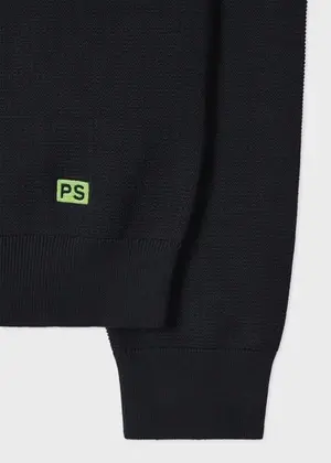 Paul Smith Navy Textured-cotton Zip Cardigan