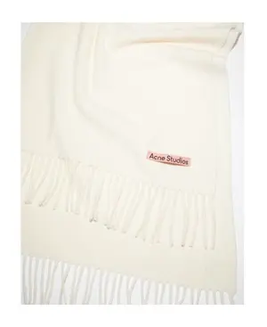 Acne Studios Logo Patch Fringed Scarf