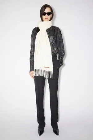 Acne Studios Logo Patch Fringed Scarf