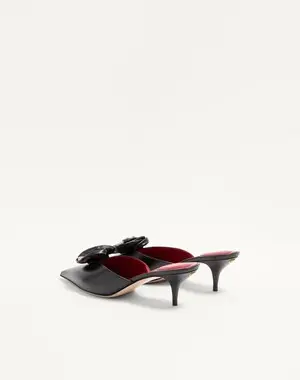 Valentino Garavani Drip Rose Kidskin Mule With Crystals 55mm - Black