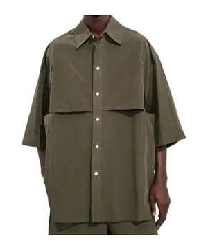 Bottega Veneta Macro Intreccio Cotton Shirt - Brown