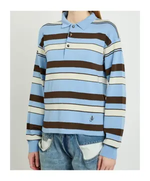 J.W.ANDERSON Striped Knit Polo Shirt
