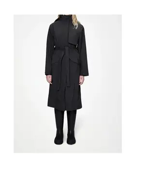 Rains Long Sleeve Hooded Trench Coat