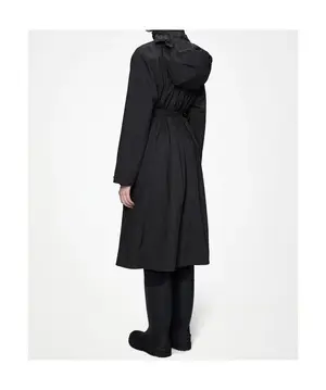 Rains Long Sleeve Hooded Trench Coat