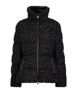 Moncler Urbel Padded Metallic-tweed Jacket - Black