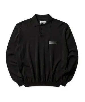 MAGLIANO Ribbed Knit Polo Shirt With Embossed Leather Patch