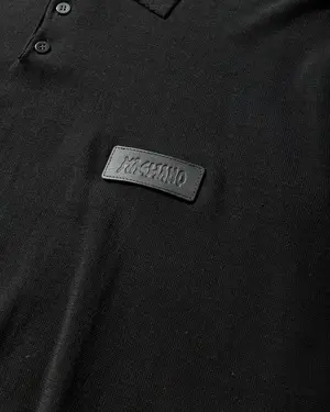 MAGLIANO Ribbed Knit Polo Shirt With Embossed Leather Patch
