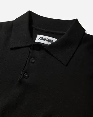 MAGLIANO Ribbed Knit Polo Shirt With Embossed Leather Patch