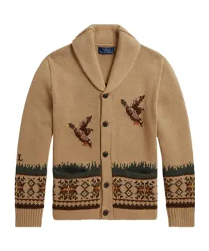 Polo Ralph Lauren Shawl Collar Cardigan With Duck Motif