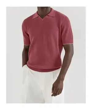 Brunello Cucinelli Fine-knitted Ribbed Polo Shirt