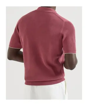 Brunello Cucinelli Fine-knitted Ribbed Polo Shirt