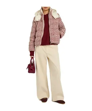 Moncler Plaid Padded Metallic-tweed Jacket