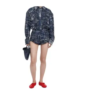 Bottega Veneta Printed Silk Twill Body - Black