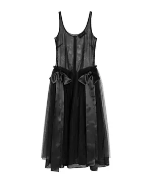 Simone Rocha Bow-appliquéd Tulle Midi Dress - Black