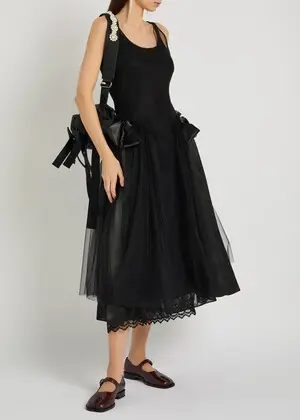 Simone Rocha Bow-appliquéd Tulle Midi Dress