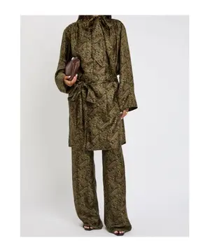 Saint Laurent Paisley Silk-twill Midi Dress