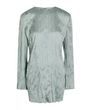 Staud Kona Plissé Mini Dress - Gray