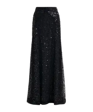 Essentiel Antwerp Panelled Maxi Skirt With Sequin And Bead Embellishments