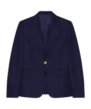 Givenchy Single-breasted Blazer In Wool And Mohair - Navy