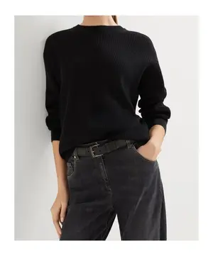 Brunello Cucinelli Cotton Ribbed Crew Neck Sweater