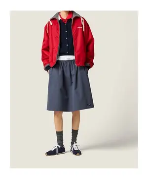 Miu Miu Technical Gazar And Fleece Reversible Bomber Jacket - Red