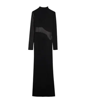 Alaïa Panelled Mesh Maxi Dress - Black