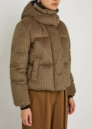 Moncler Quierzy Padded Houndstooth Velvet Jacket