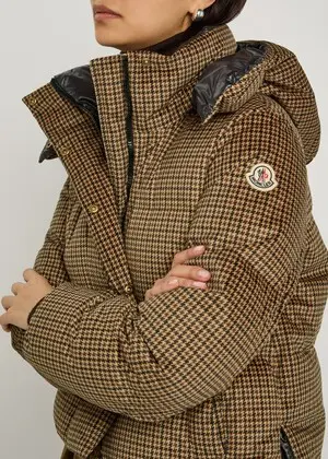 Moncler Quierzy Padded Houndstooth Velvet Jacket