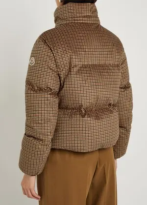Moncler Quierzy Padded Houndstooth Velvet Jacket