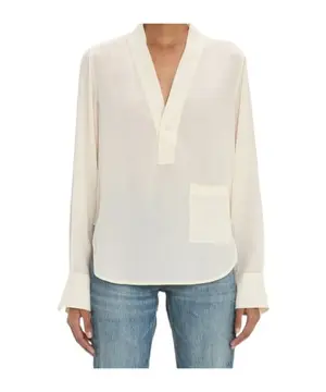 Victoria Beckham V-neck Long-sleeved Cover-up With Patch Pocket