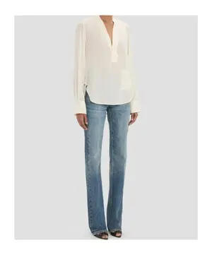 Victoria Beckham V-neck Long-sleeved Cover-up With Patch Pocket