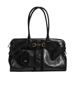 Gucci Large Boston Bag With Horsebit Detail - Black