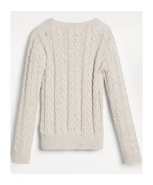 Brunello Cucinelli Dazzling Double-cable Sweater With Sequins