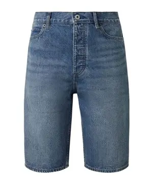 Hugo Boss Denim Shorts With Belt Loops - Blue
