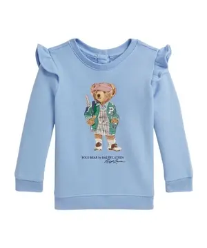 Polo Ralph Lauren Crewneck Sweatshirt With Polo Bear Graphic - Light Blue