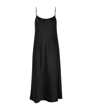 Vince Hammered Satin Slip Dress - Black