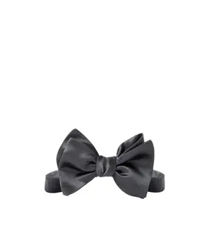 Brunello Cucinelli Silk-cotton Blend Bow Tie - Medium Gray