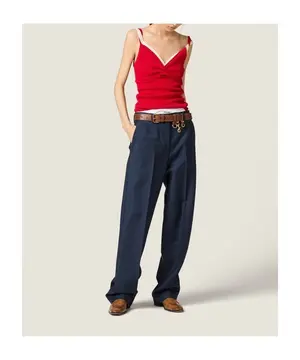 Miu Miu Ribbed Knit Camisole Top - Red