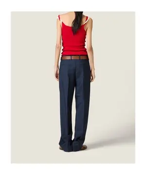 Miu Miu Ribbed Knit Camisole Top - Red