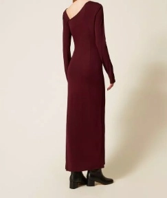TWINSET Draped Asymmetric Maxi Dress - Brown