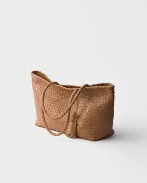 Prada Woven Leather Tote Bag