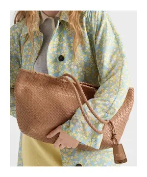 Prada Woven Leather Tote Bag