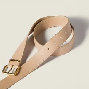 Miu Miu Nappa Leather Belt - Nude