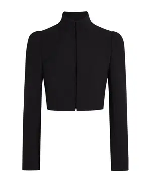 Alaïa Cropped Cavalry Twill Jacket - Black