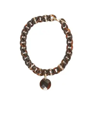 Max Mara Chain Pendant Necklace - Dark Brown