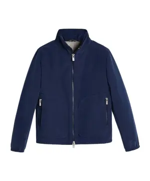 Brunello Cucinelli Logo-print Bomber Jacket - Blue
