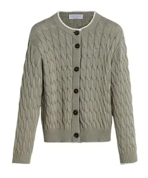 Brunello Cucinelli Cable Knit Cardigan With Toggle Closure