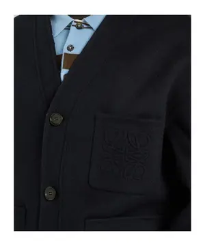 Loewe Embossed-anagram Wool And Cashmere-blend Cardigan