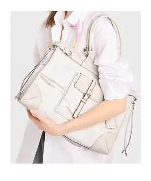 Prada Bonnie Extra-large Printed Linen And Leather Tote Bag