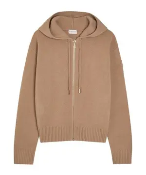 MONCLER Hooded Wool And Cashmere-blend Cardigan